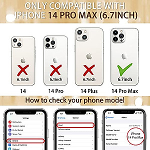 Petitian for iPhone 14 Pro Max Case, Cute Women Girls Gold Designed Butterflies Phone Cases for iPhone 14 Pro Max, Girly Gold Plating Phone Cover for 14 Pro Max with Camera Protector Black