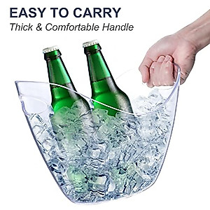 asika Ice Bucket Wine Bucket，Clear Acrylic 3.5 Liter Plastic Tub for Drinks and Parties, Food Grade, Perfect for Wine, Champagne or Beer Bottles