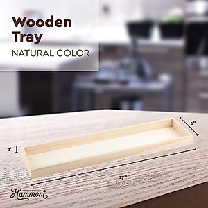 Hammont Bamboo Kitchen Serving Tray - Eco Friendly Wooden Serving Trays for Meat, Vegetables, Cheese and Charcuterie Board - 4 Pack Home Décor and Serving Trays - 17x4x1 Inches