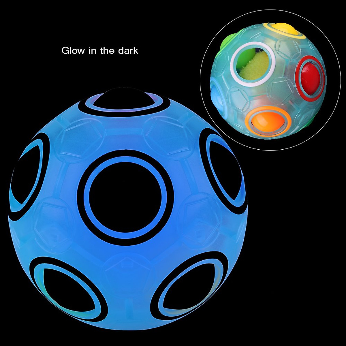 D-FantiX Rainbow Puzzle Ball Cube Magic Rainbow Ball Stress Fidget Ball Brain Teasers Games Fidget Toys Easter Christmas Stocking Stuffers for Kids Set of 2