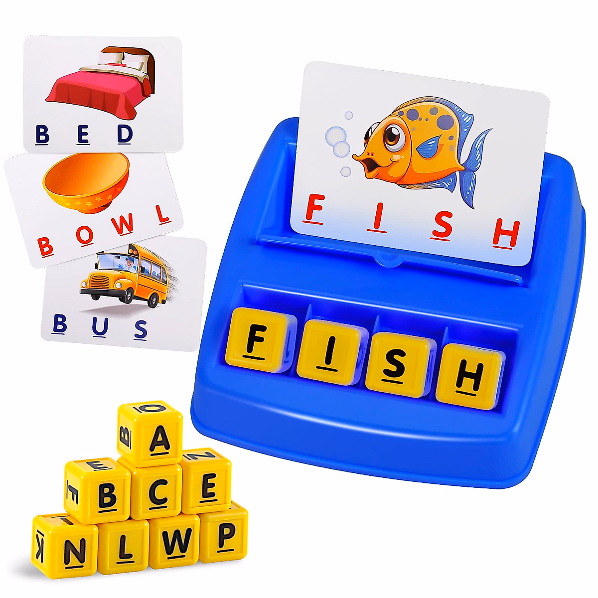 Matching Letter Game, Spelling Word and Increases Memory, Early Learning Educational Toy for Preschool & Kindergarten Kids Over 3-8 Years Old