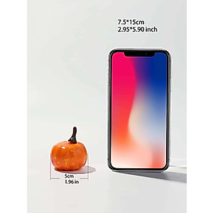 Fake Pumpkins, 4Pcs Halloween Pumpkin Shaped Decoration Craft, Foam Plastic Fake Faux Artificial Pumpkins for Halloween Fall Harvest Festival Home Table Decor (Orange)