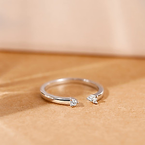 Mameloly Wedding Bands for Women Open Stackable CZ Cubic Zirconia Engagement Rings for Her Size 7