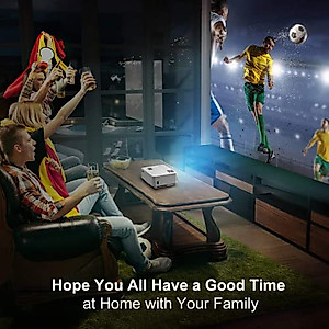 HAPPRUN Projector, Portable Projector with WiFi, 2023 Upgraded 1080P FHD Supported Outdoor Movie Projector, Home Theater Movie Projector Compatible with HDMI, Fire Stick, USB, AV, PS5