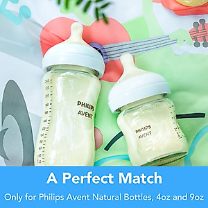 Premium Replacement Baby Bottle Nipple Rings for Philips Avent Bottle, Compatible Screw Bottle Collars for Avent Natural Plastic and Glass Bottles, BPA-Free, Secure Latch, Baby-Safe, 4-Pack