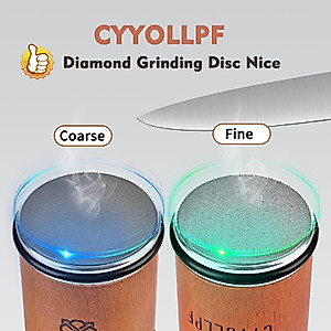 Rolling Knife Sharpener,CYYOLLPF Upgraded Knife Sharpener Industry Diamond Knife Sharpening Tool Rolling Knife Sharpener Kit with 15 and 20 Degree Magnetic Angle Base for Kitchen Knives