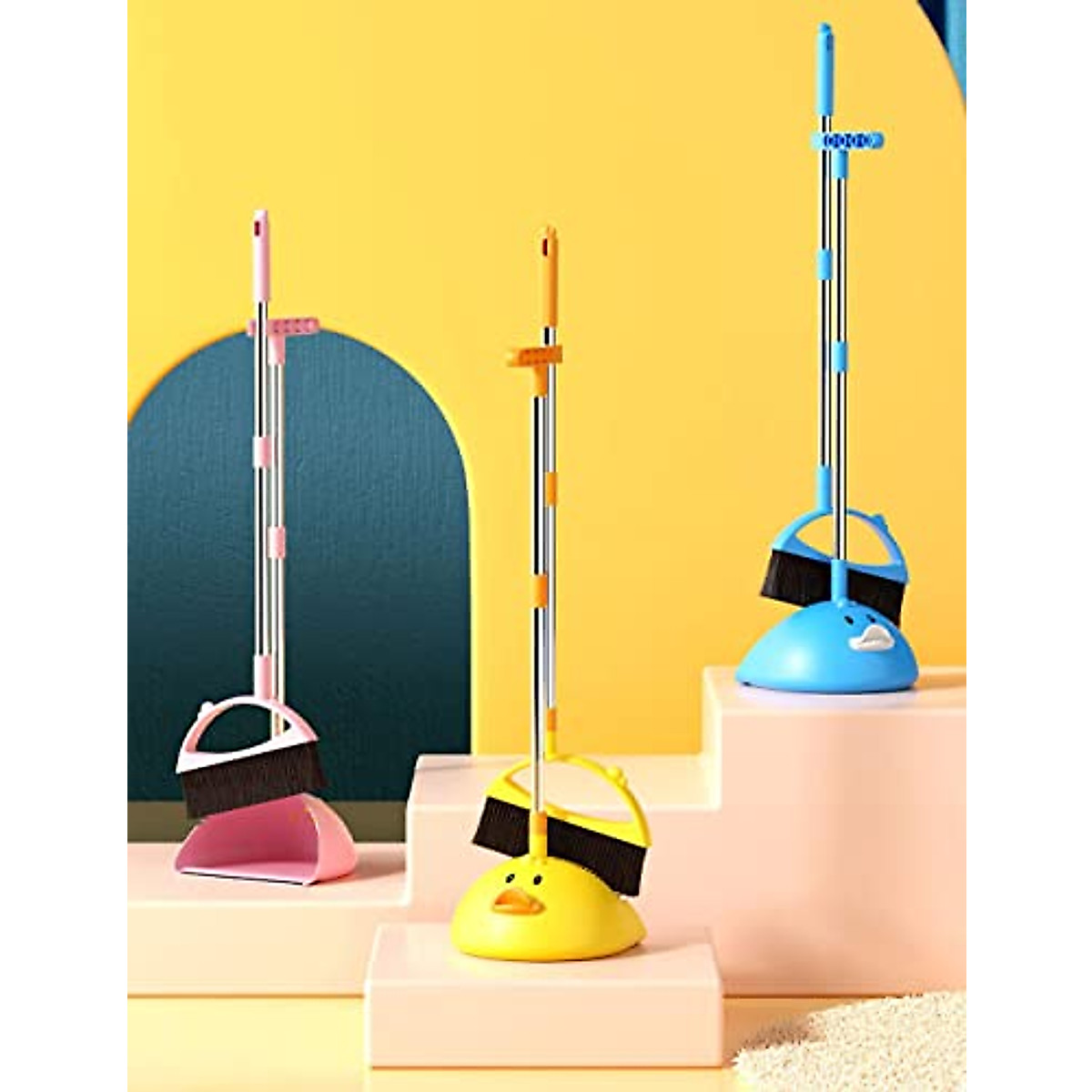 FEMUN,Broom,Broom and Dustpan Set,Kitchen Broom,Brooms for Sweeping Indoor,Folding Broom,Cheap Broom,Cleaning Supplies-Suitable for Living Room, Bedroom, Kitchen, Study, Reading Room, Office.