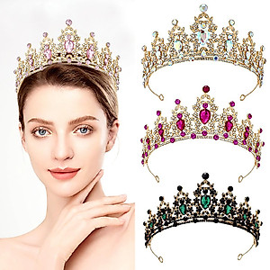 Tiara for Women, Crown and Tiara for Girl Princess, Bride Wedding Happy Birthday Halloween Cosplay Hair Accessories Decorations (Silver)