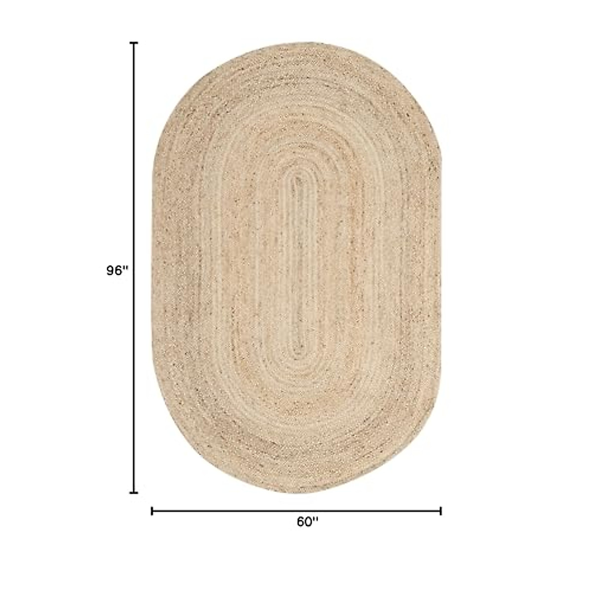 SAFAVIEH Cape Cod Collection Area Rug - 5' x 8' Oval, Natural, Handmade Flat Weave Jute, Ideal for High Traffic Areas in Living Room, Bedroom (CAP252A)