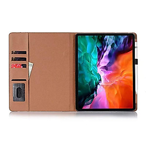 iPad Air-6 (13'') Case, iPad Pro-3 4 5 6 (12.9'') Case with Pen Holder, DMaos Business Vintage Book Synthetic Leather Stand Folio Smart Cover - Brown