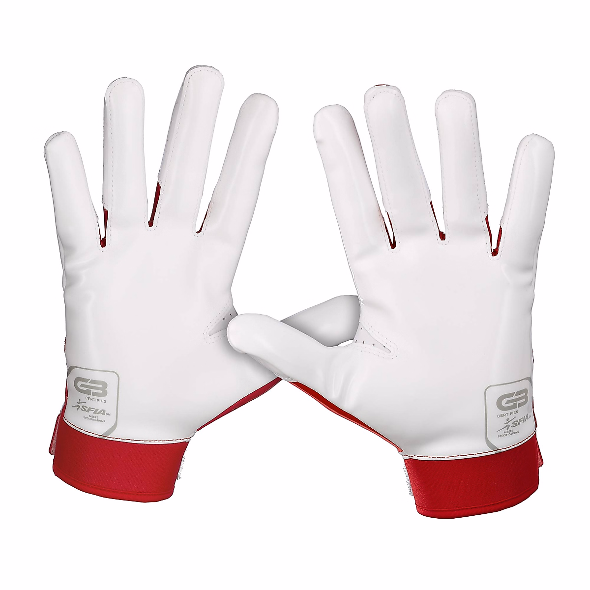 Grip Boost Stealth Dual Color Football Gloves Mens - Adult Sizes (Red/White, Large)