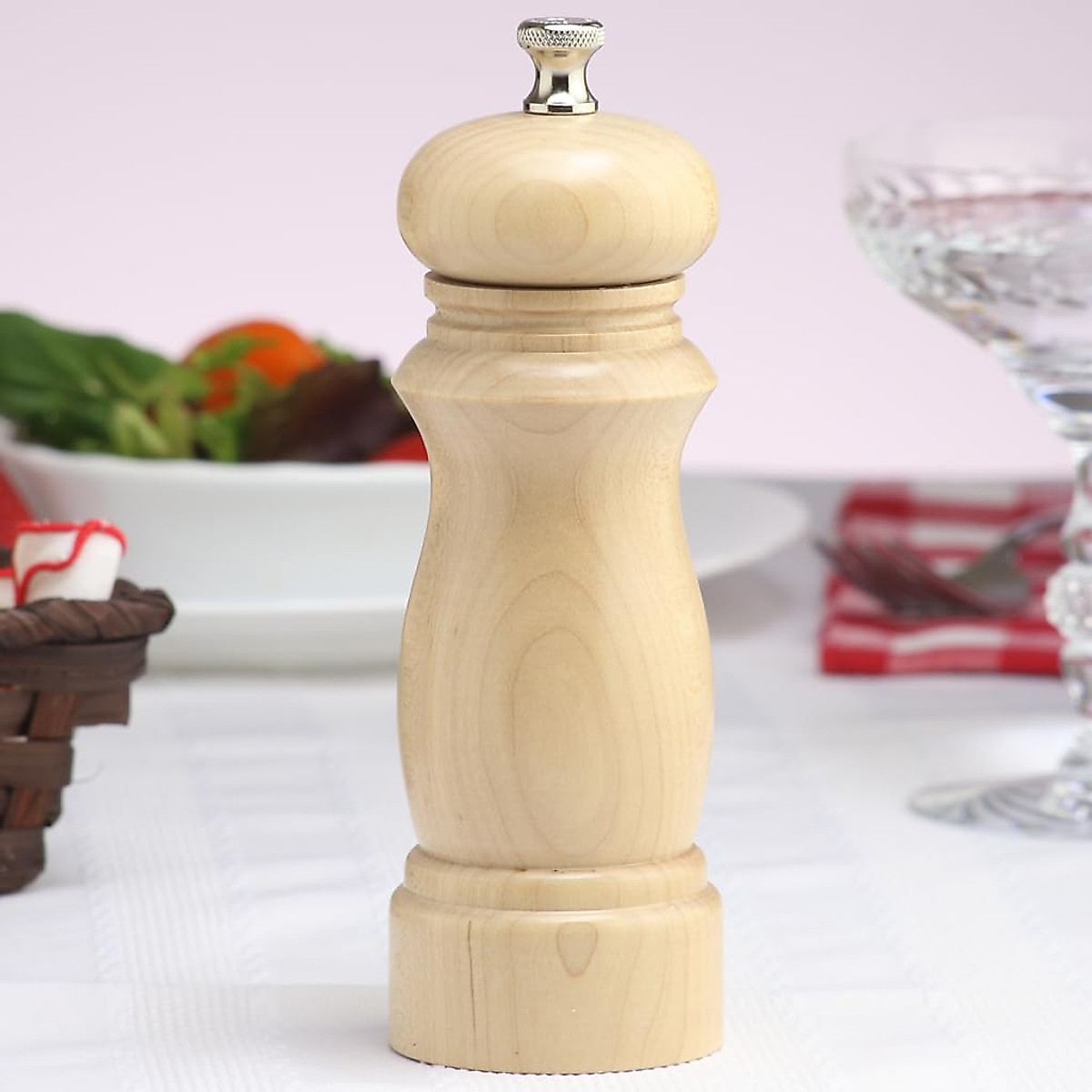 Chef Specialties 6 Inch Salem Pepper Mill - Natural - Made in USA
