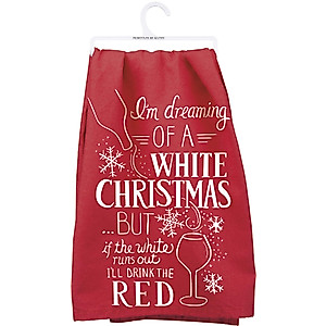 White Christmas But I'll Drink The Red, Wine Is So Delightful 2 Piece Bar Towel Bundle