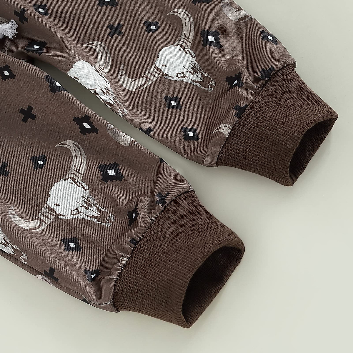 Omkzanbi Baby Western Cowboy Clothes Cow Printed Sweatshirt Pullover Retro Boho Jogger Pants Toddlers Boy Fall Winter Outfit (Howdy Western Cowboy Suit, 18-24 Months)