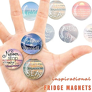 RIMULAplus Cute Refrigerator Magnets for Fridge, Decorative Fridge Magnets Cute, Small Glass Inspirational Magnets for Whiteboard Office Kitchen