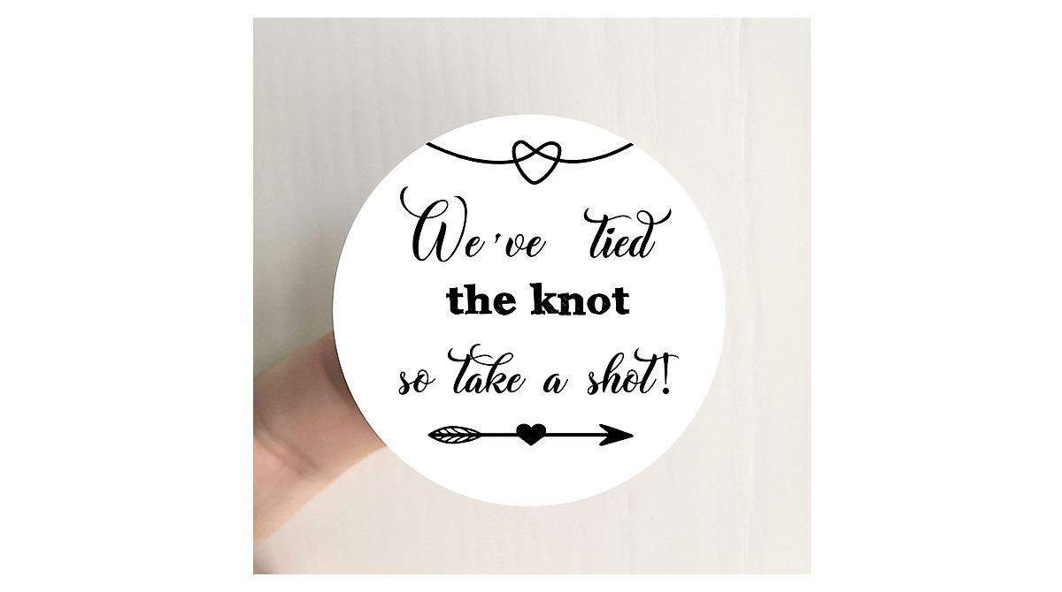 We Tied the Knot Stickers - Perfect Wedding Labels