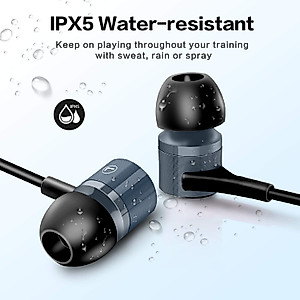 gorsun 【48 Hrs Playtime】 Bluetooth Headphones, IPX5 Waterproof Sport Earphones, Magnetic in-Ear Wireless Earbuds, Sports Microphone with Microphone