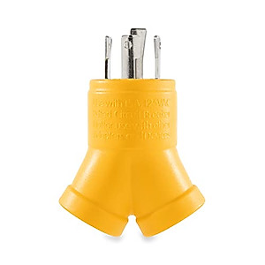 Camco 55438 PowerGrip (30M/2 x 15F) 4-Prong Generator Adapter, Yellow