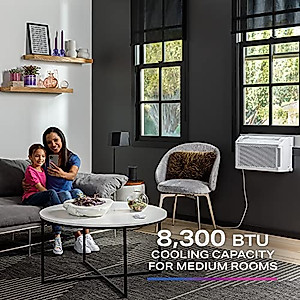 GE Profile ClearView Window Air Conditioner 8,300 BTU, WiFi Enabled, Ultra Quiet for Medium Rooms, Full Window View with Easy Installation, Energy-Efficient Cooling, 8K Window AC Unit, White