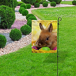 My Little Nest Seasonal Garden Flag Easter Eggs Rabbit Basket Vertical Garden Flags Double Sided for Home Farmhouse Yard Holiday Flag Outdoor Decoration Banner 12"x18"
