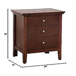 Glory Furniture Hammond 3 Drawer Nightstand in Cappuccino