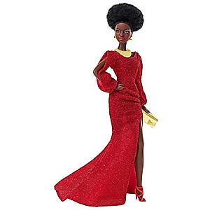 Barbie Signature 40th Anniversary First Black Doll, Approx. 12-in, Wearing Red Gown, with Accessories, Doll Stand and Certificate of Authenticity