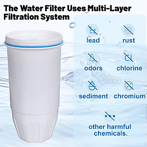 Water Filters Replacement Compatible with Zero Pitcher and Dispenser ZR-004 ZP-006 ZR-017 ZR-001 ZD-013 ZS-008 Filter System Replacement Reduce Bad Taste, Odor, Lead, Chlorine, and PFOA/PFOS (2 Packs)