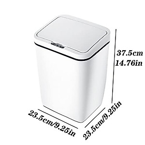 Trash Can 12L Induction Trash Can for Bedroom Living Room Bathroom with Lid Trash Can for Household Automatic Trash Can Trash Can Wastebasket