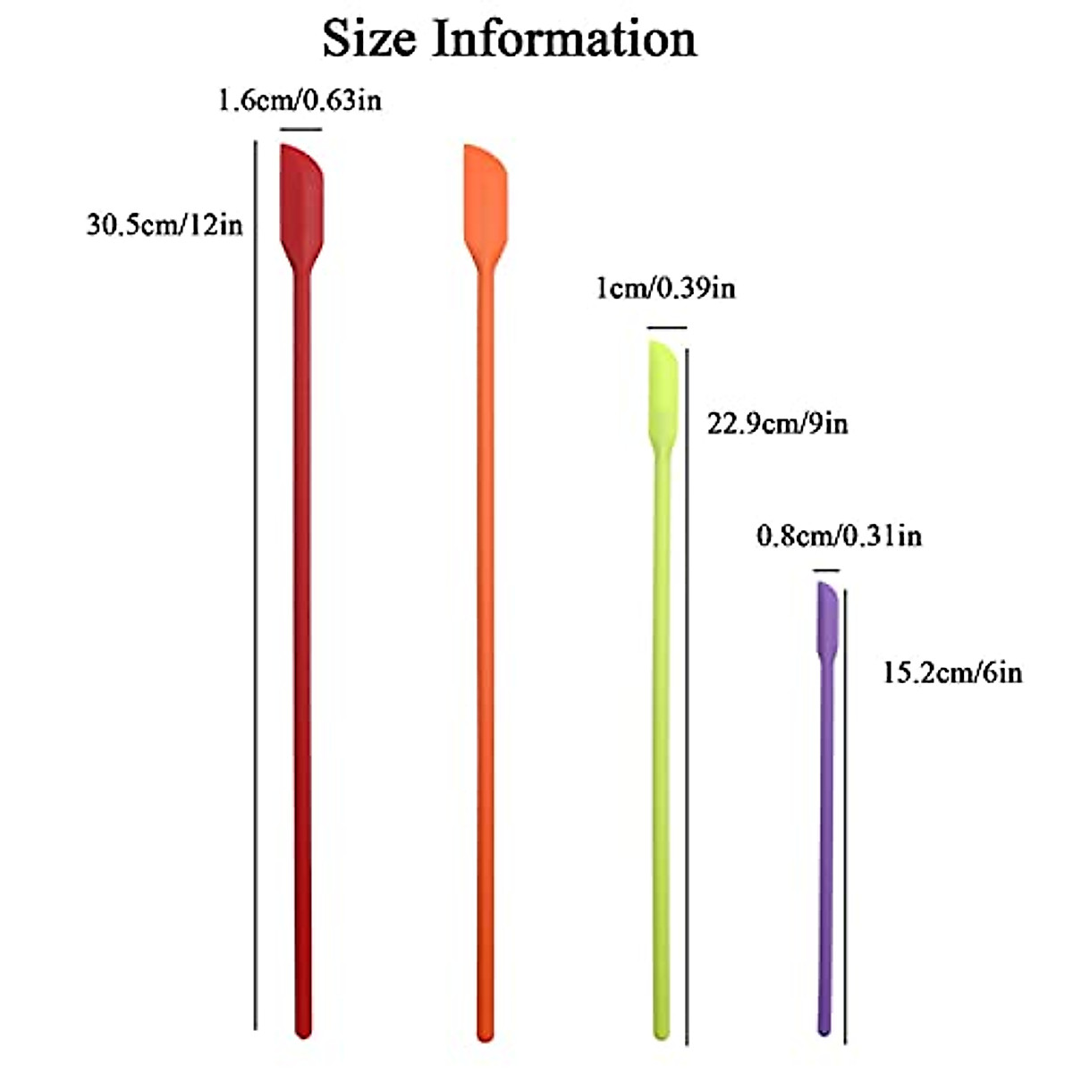 Beauty Spatula, 4 PCS Makeup Spatula Mini Spatula for Cosmetics and Kitchen Jar, Last Drop Small Silicone Spatula for Beauty and Kitchen Tiny Spatula 3 Sizes (4)