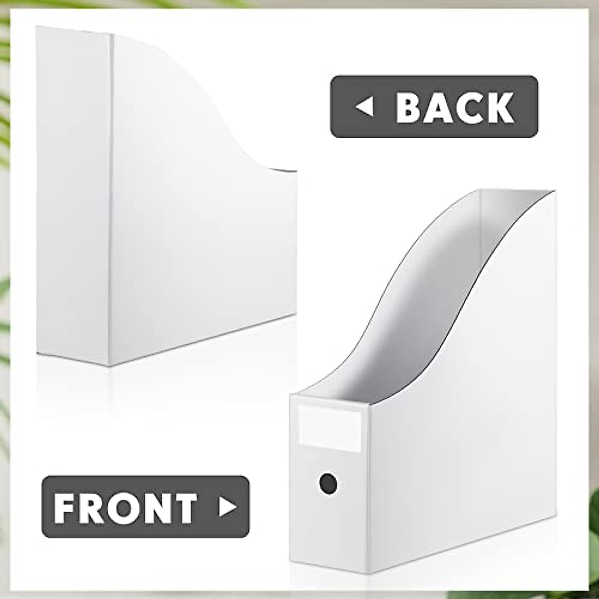 Thenshop 6 Pieces 12 x 12 Scrapbook Paper Organizer Vertical Storage Bin for Holding 12" x 12" Papers, Scrapbook Papers, Vinyl Sheets, Cardstocks, Magazine, File, Document, White