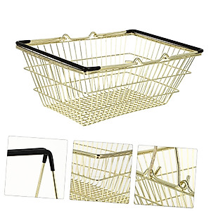 Cabilock 3pcs Shopping Basket Makeup Organizer for Drawer Wire Drawer Shopping Storage Basket Coin Pouch Vegetable Metal Basket Storage Stackable Wire Baskets Girl Heart Ornaments Alloy