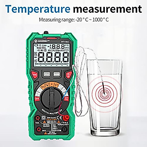 ANKONG TRMS Digital Multimeter - Fast Accurate Voltage Current Resistance Diodes & Continuity Measurements - 6000 Counts, Auto-Ranging - Ideal for Automotive & Overhead Lines - Includes Duty-Cycle Cap