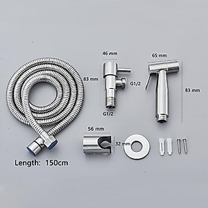 FANCUF Portable Bidet Sprayer Toilet Bidet Faucet Bathroom Shattaf Valve Set Hygienic Shower Faucet, lingsad-0236