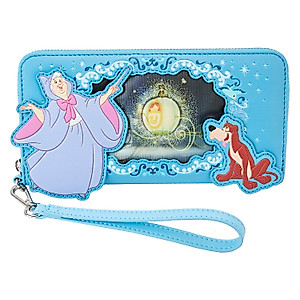 Loungefly Disney Cinderella Lenticular Princess Series Zip Around Wristlet Wallet