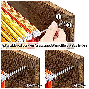 Yaheetech Lateral File Cabinet with Lock for Letter, A4 Size, 3 Drawer Printer Stand with Open Storage Compartments, Mobile Filing Cabinet for Home Office, Black/Rustic Brown