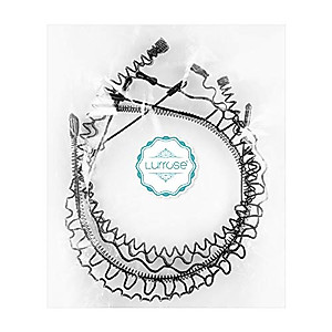 Lurrose 6Pcs Unisex Wavy Headband Metal Men Hair Band Elastic Non Slip Hair Hoop Sports Fashion Headwear for Women Menf