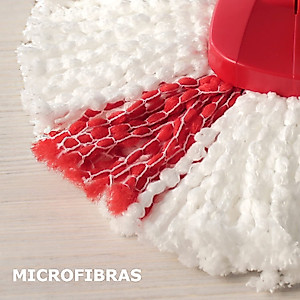 Vileda Easy Wring and Clean Turbo Microfibre Mop and Bucket Set, 48.5 X 27.5 X 28 Cm, Grey/Red