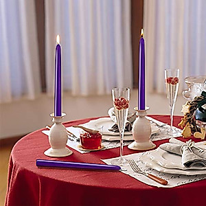 Kingyo 12 Pack Christmas Advent Candles, 10" Unscented and Dripless Taper Candles - 9 Purple and 3 Pink