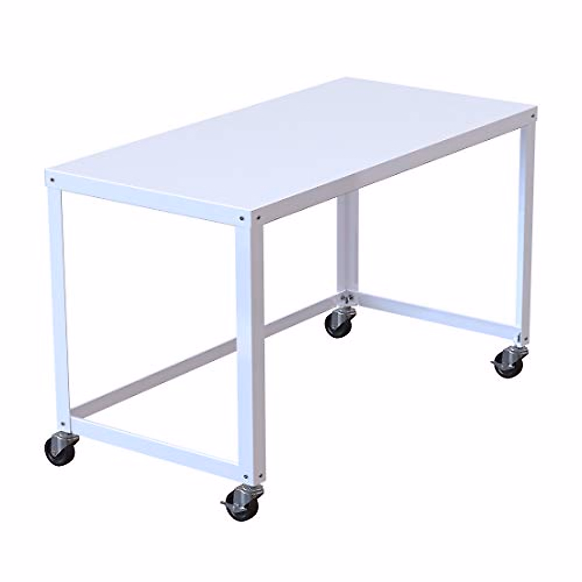 Office Dimensions 21647 White RTA 48" Wide Mobile Metal Desk Workstation Home Office Collection