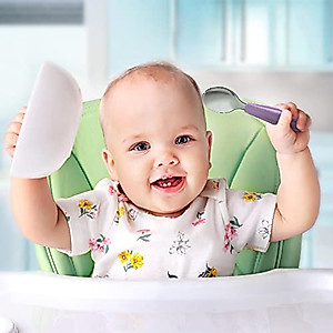 Hippywell Toddler Utensils, Toddler Forks and Spoons Set, Kids Silverware Set with Silicone Anti-Choke Handle, Self-Feeding Toddler Utensils, Children Safe Flatware, Natural/Green/Blue