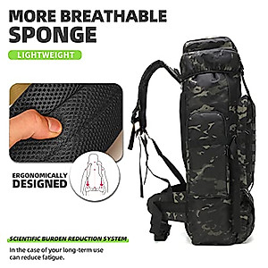 BNMJVJL 70L Hiking Backpack Military Tactical Camping Adjustable waterproof Climbing Sport Bags