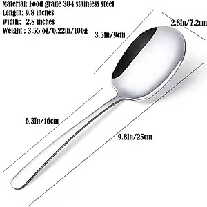 SIAIQIANG X-Large Serving Spoons Set,Foodgrade 18/8 Stainless Steel Serving Spoons,9.8 Inch Large Serving Utensils of Spoons Set,Serving for Salads Pasta Platters Mashed Potatoes Buffets Etc (2 pc)