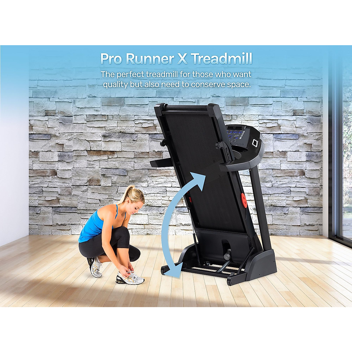 3G Cardio Pro Runner X Treadmill - Heavy Duty Home Construction - FreeSync FTMS Bluetooth Connectivity - Low 6.5" Step-up Height - Foldable Compact Storage - Orthopedic Belt - 350 lb Capacity
