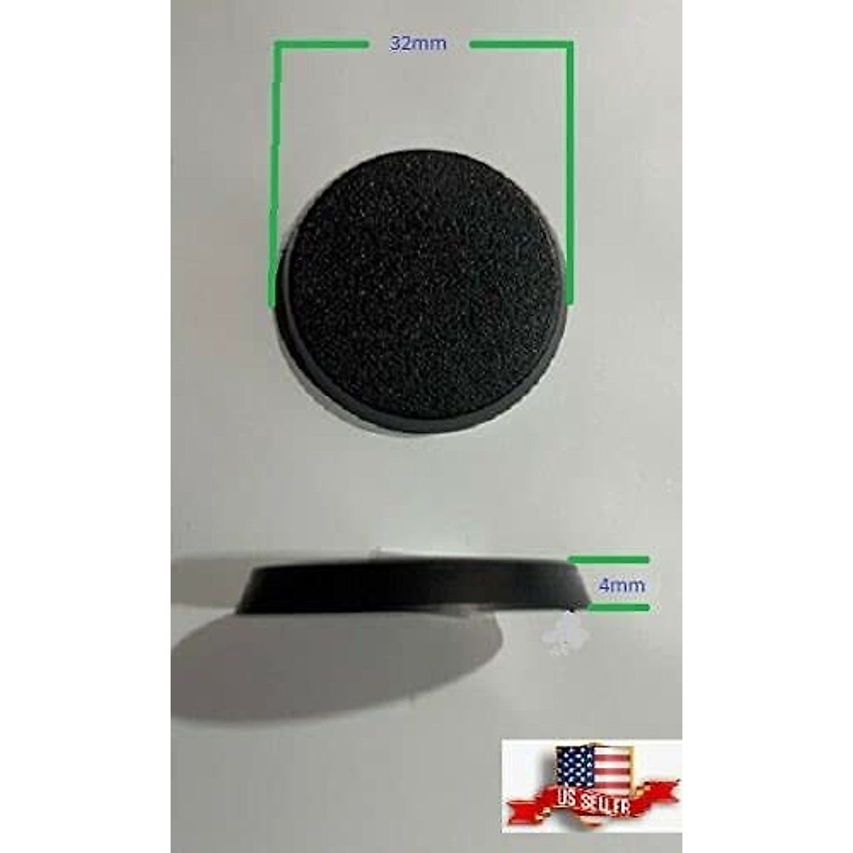 EEcliP 100pcs Round Plastic Model Bases 32mm or 1.3inch for Gaming Miniatures or Wargames Table Games MB432