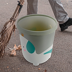 Waste Paper Basket Round Trash Can Cartoon Elephant Garbage Bin Plastic Waste Basket Garbage Container Rubbish Bin Holder for Home Office Kitchen Bathrooms