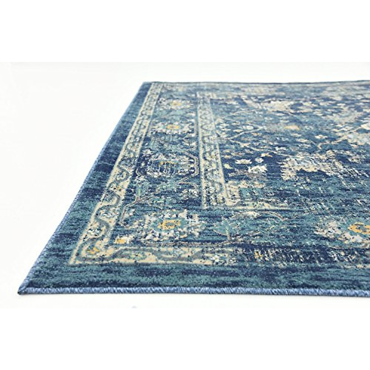 Unique Loom Oslo Collection Traditional Botanical Navy Blue Area Rug (6' x 9')
