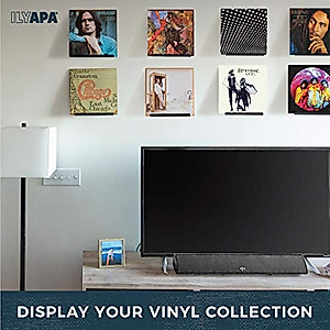 Ilyapa Metal Vinyl Record Shelf Wall Mount, 8 Pack - Black Steel Record Album Holder Display Your LP