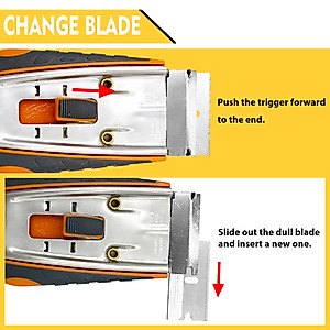 XW Razor Blade Scraper Set, Putty Knife Paint Scraper with Quick Blade Change, Extra 20 Blades Included, 2-Pack