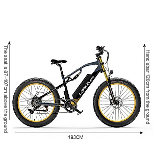 Lanshanchu RV700 Electric Bike,1000W Adult Electric Bike 26 Inch Wide Wheel Electric Bike 48V 16Ah Removable Lithium Battery 7S Electric Mountain Bike