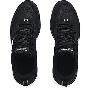 Under Armour Mens Charged Assert 9 Running Shoe, Black/White, 10.5 US